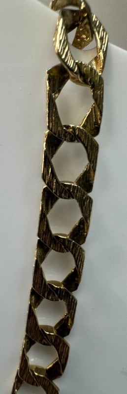 9ct Yellow Gold 9Ct 15'' Curb Square Chain Collier Necklace Neck Chain ...