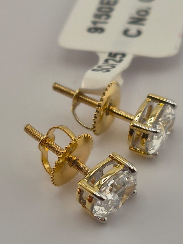 9ct Oval Cut Diamond Studs / Earring Pierced 0.9G | 030100264764 | Cash ...