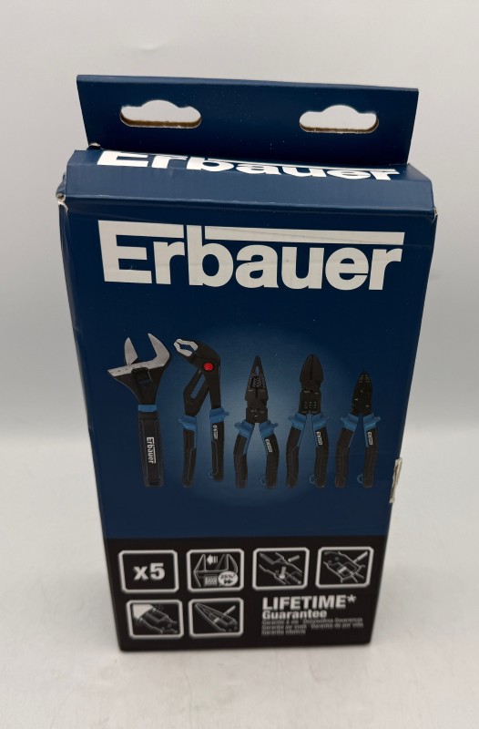 Erbauer 5 Piece Chrome Vanadium Steel Pliers Set | 035700125977 | Cash ...