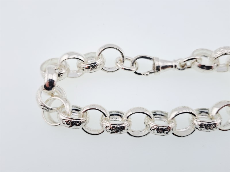 Oval Belcher Style Silver Bracelet 41.5G | 030100264830 | Cash Converters
