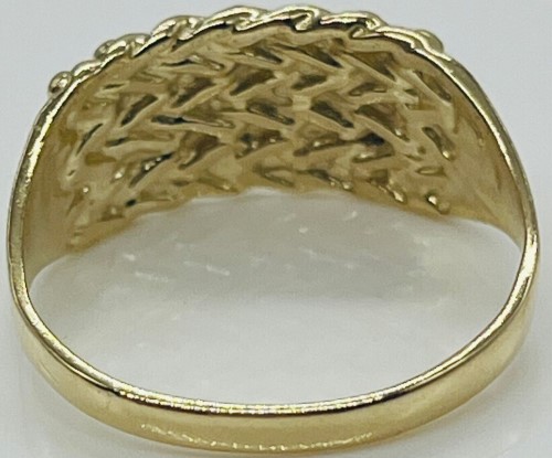 9Ct Full Hallmark 5 Row Keeper Yellow Gold Unisex Ring SizeN ...