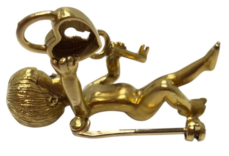 18ct Cupid Brooch Yellow Gold Brooch 15.5G | 046000121417 | Cash Converters