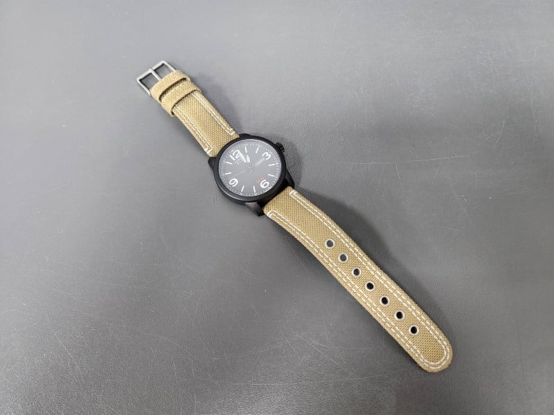 Citizen Watch Mens Field Watch On Leather Backed Canvas Strap ...