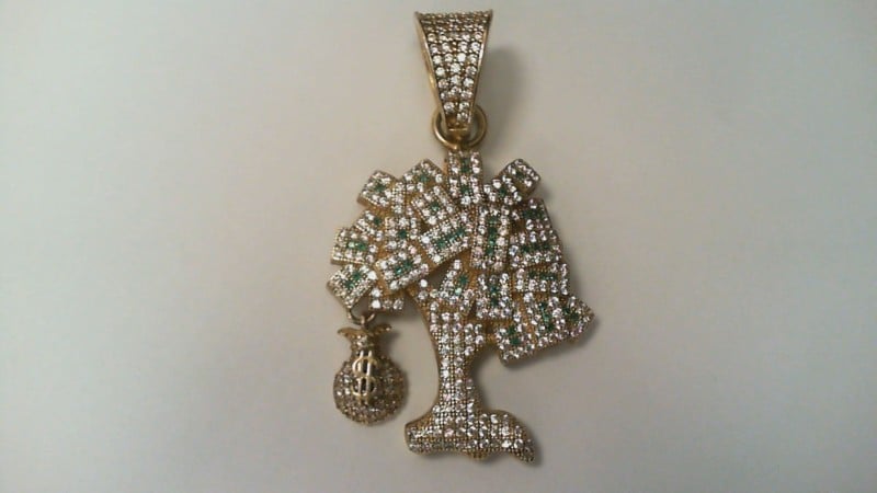9Kt Yellow Metal Money Tree Pendant Yellow Gold Pendant On Chain 7.9G ...