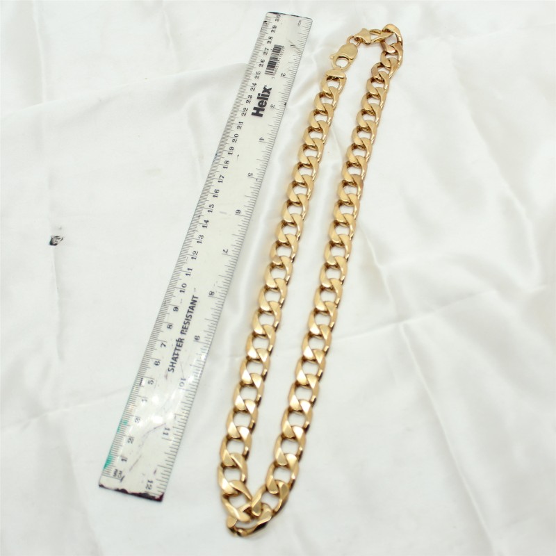 9ct Yellow Gold 24" Chunky Curb Chain Chain Necklace 188.9G ...
