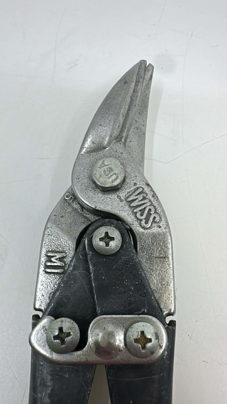 Wiss M1 Metal Tin Snips Shears, W/ Red Vinyl Grips & Safety Latch Usa ...