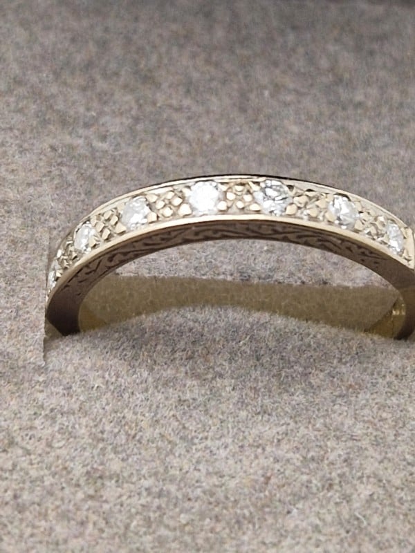 18ct Half Eternity Diamond Ring Yellow Gold Ring Size O | 027300098114 ...