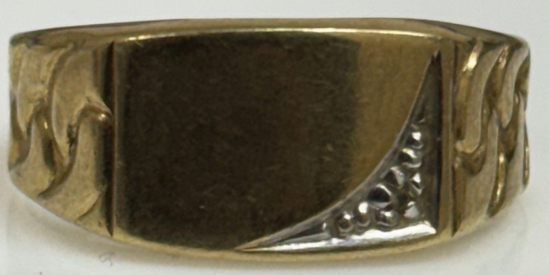 9ct Signet Ring Yellow Gold Mens Ring With Stone SizeU | 055400036224 ...