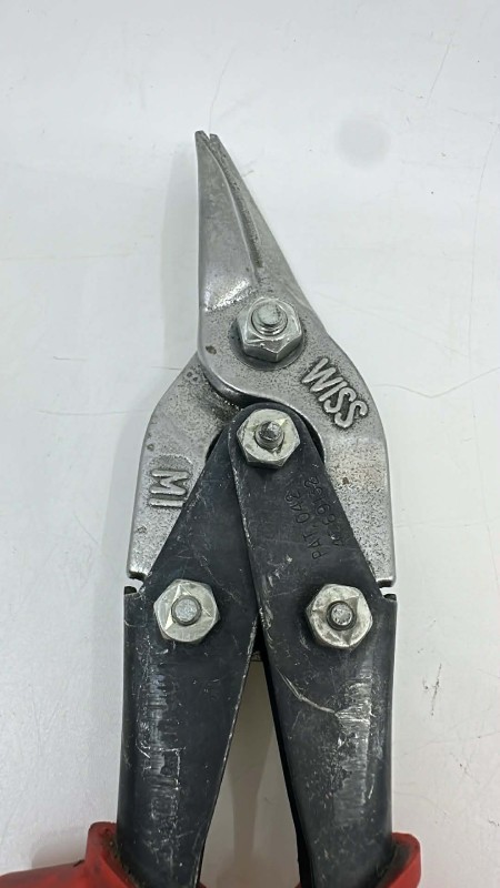 Wiss M1 Metal Tin Snips Shears, W/ Red Vinyl Grips & Safety Latch Usa ...