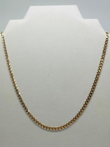 Yellow Gold (Pnv) 9Ct Full Hallmark 18" 4mm Curb Chain 12.8G ...