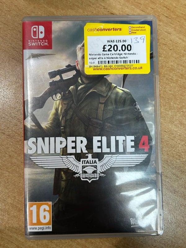 Sniper Elite 4 Nintendo Switch | 018300272027 | Cash Converters