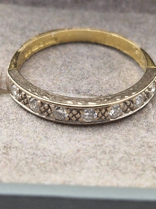 18ct Half Eternity Diamond Ring Yellow Gold Ring Size O | 027300098114 ...