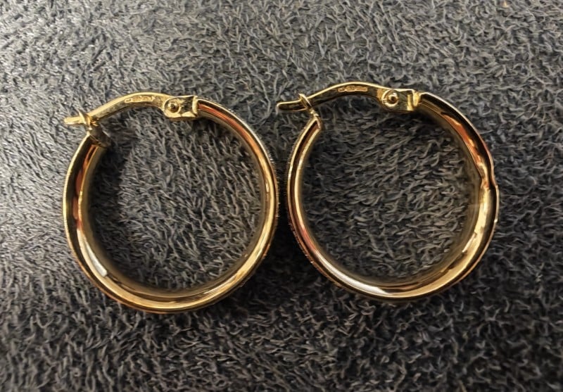 9ct White Stones Yellow Gold Earring Pierced 1.39G | 048800231477 ...