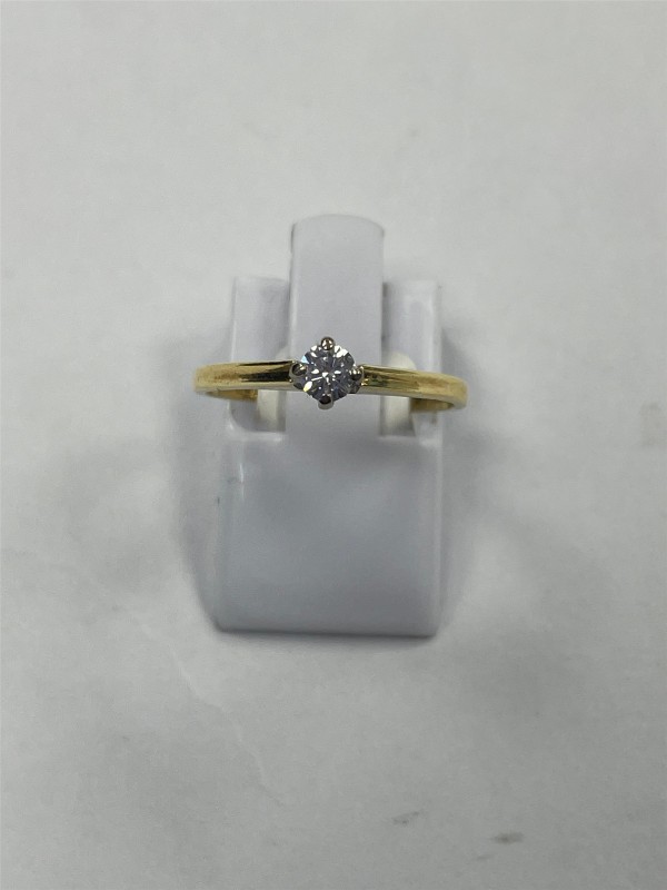 18ct Dia Solitaire Yellow Gold Diamond Ring Size L | 033300290996 ...