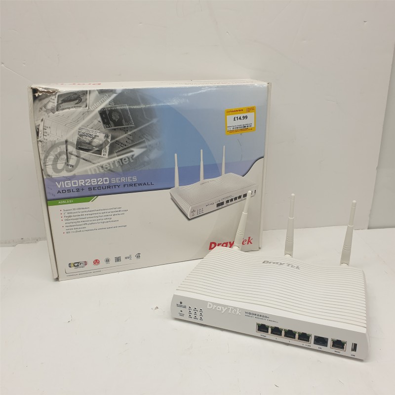 Draytek Vigor 2820 Series Adsl Router Adsl2+ Security Firewall White ...