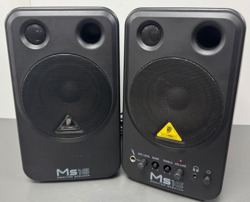Behringer Ms16 Monitor Speakers *Missing Two Knobs Black | 016500275440 ...