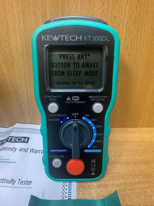 Voltage & Continuity Tester Kewtech Kt300dl Insulation / Continuity ...