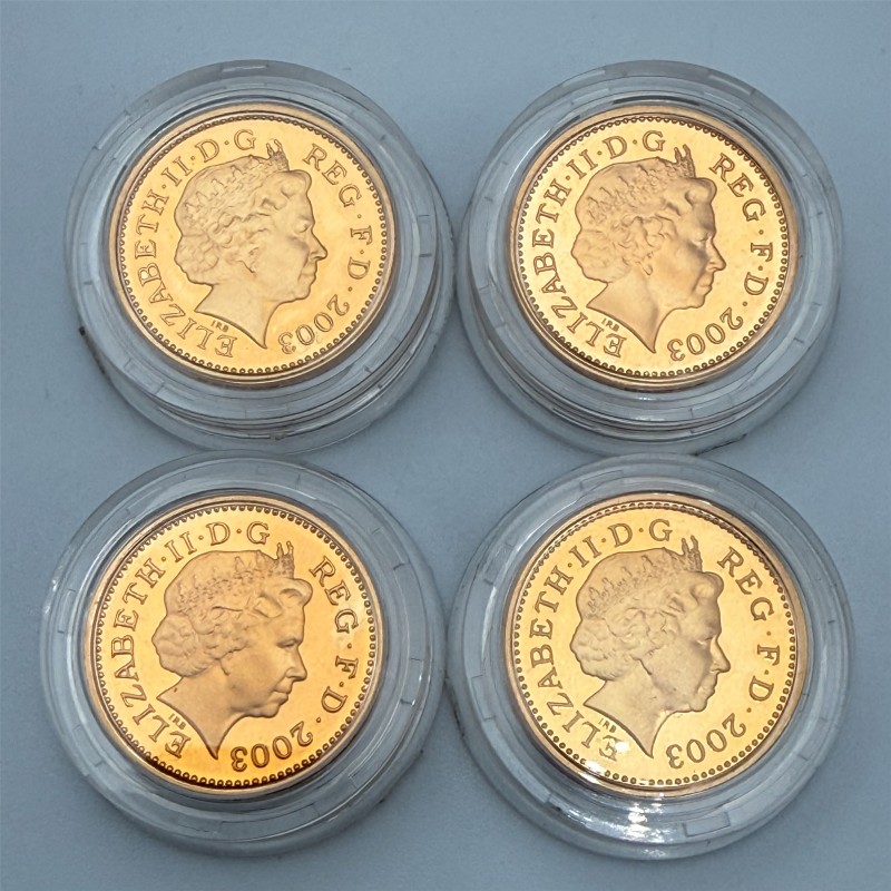 22ct 2003 Gold Proof Pattern British Bridges 4 Coin Set - With ...
