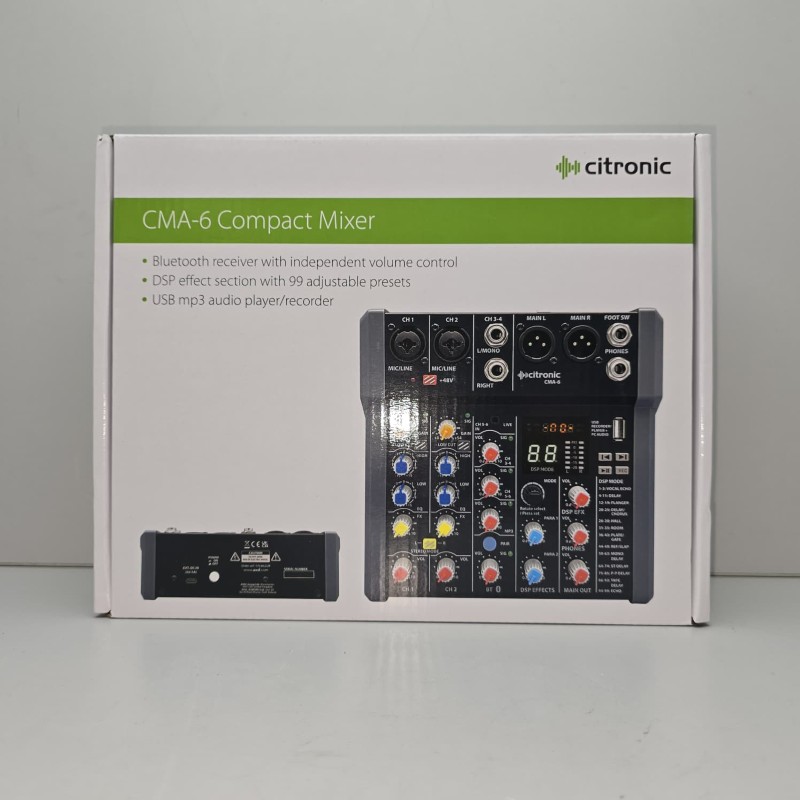 Citronic Cma-6 Compact Mixer +Fx/Bt/Usb Unused | 051300159556 | Cash ...