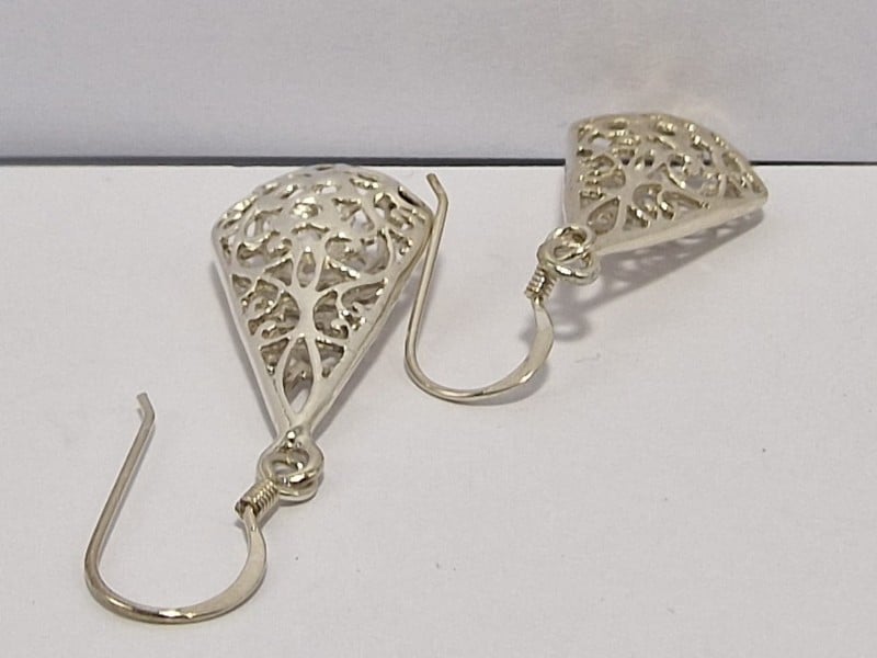 Filigree Drop Earrings Metal Drop Pierced 4.5G | 020700376264 | Cash ...