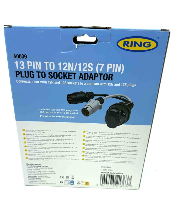 Ring 13 Pin To 12N/12S (7 Pin) Black | 030400231685 | Cash Converters