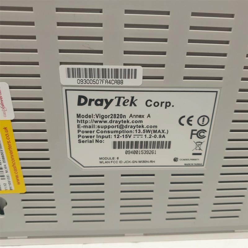 Draytek Vigor 2820 Series Adsl Router Adsl2+ Security Firewall White ...