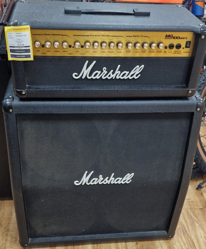 Marshall Guitar Amp Mg100hdfx Head With Mg412a 4X12 Cabinet Black ...