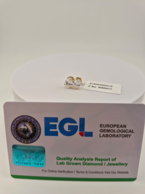 9ct Oval Cut Diamond Studs / Earring Pierced 1.4G | 030100264762 | Cash ...