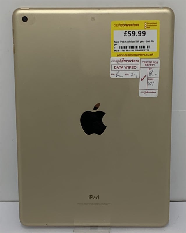 Apple iPad 5th Generation Tablet 64GB Storage Wifi Only iPad 5th Gen ...