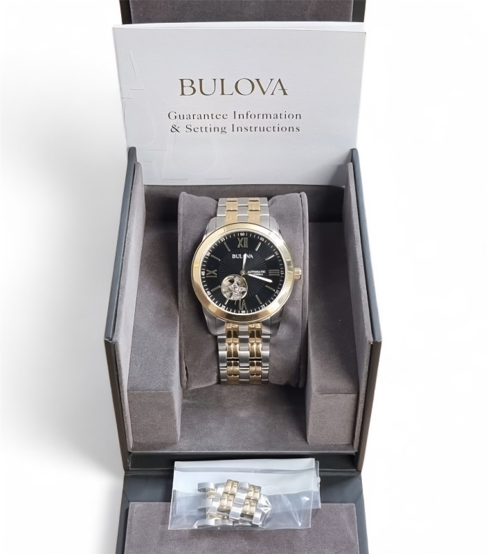 Bulova Classic Automatic Men's Open Heart Dial Two-Tone Bracelet Watch ...