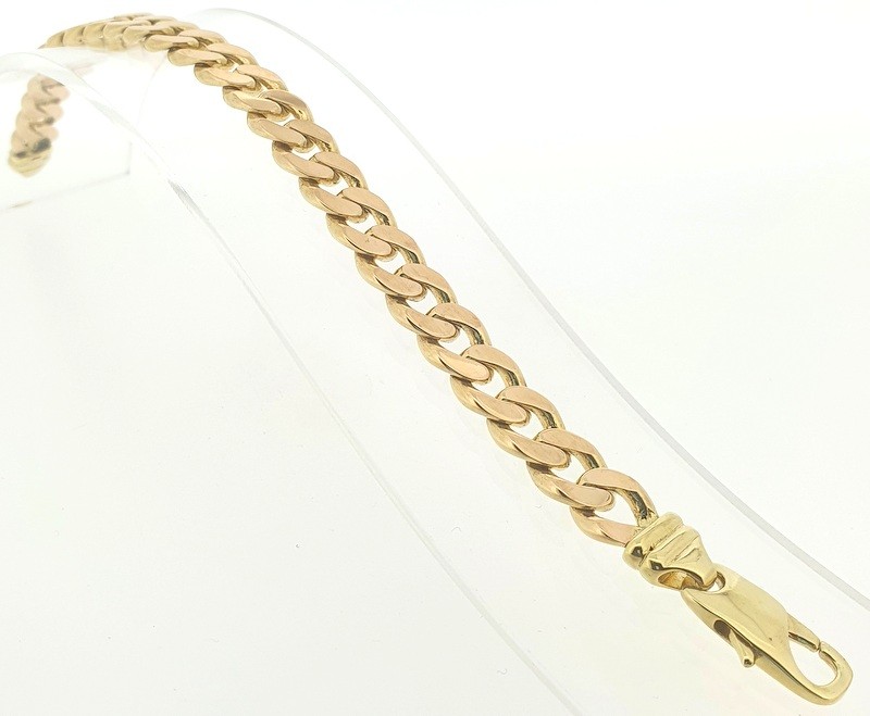 9ct Oval Filed Curb Link Yellow Gold Bracelet 38.8G | 018600232173 ...