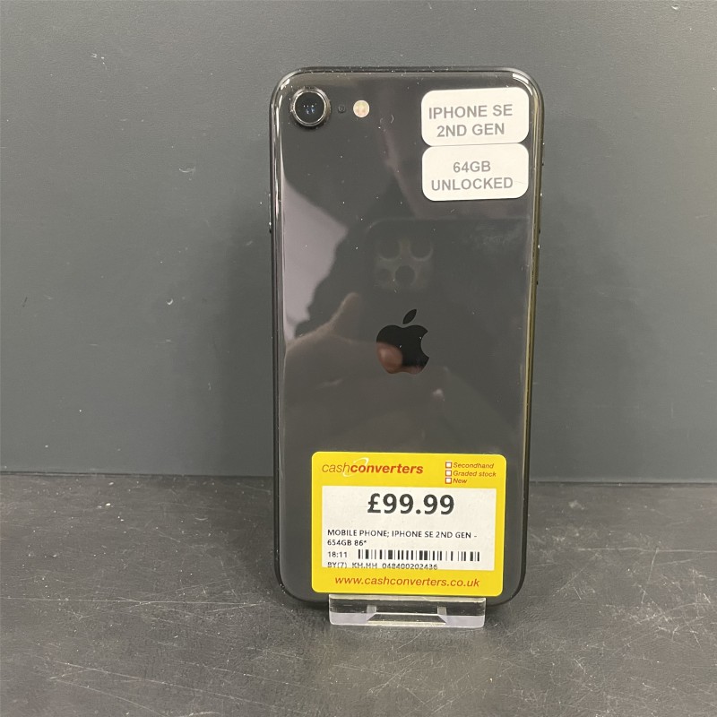 Apple iPhone Se 2nd Gen - 86% Battery Health 64GB Black | 048400202436 ...