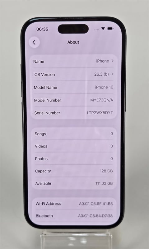 Apple iPhone 16 128GB Unlocked 100% Bh 72 Cc W/ Cable 128GB Black ...