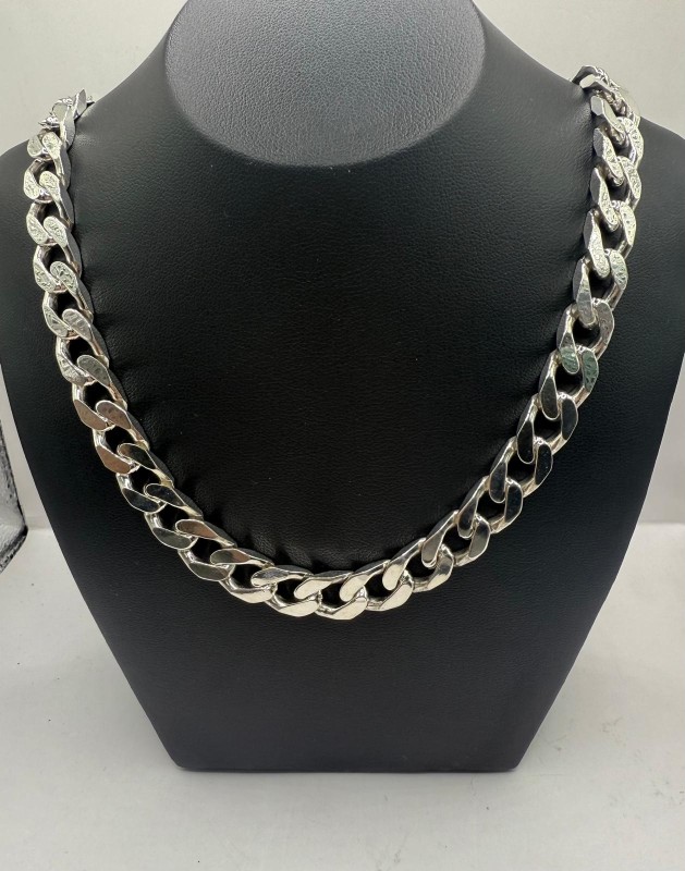 Silver 925 Silver Flat Curb Chain Chain Necklace 84.72G | 016200267788 ...