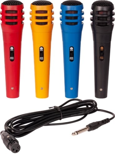 Microphone - Cordless Ltc Set Of 4 Colour Microphones Karaoke Party Mic ...
