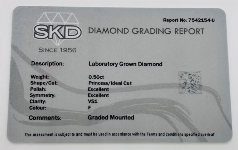 18Ct Lab-Grown Diamonds & Certificate With Original Box White Gold ...