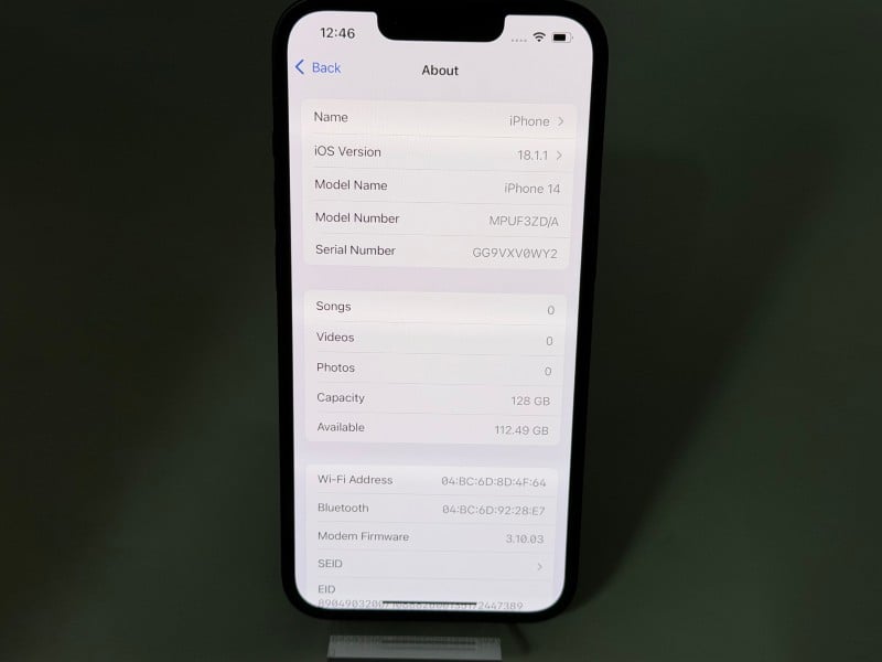 Apple iPhone 14 Mpuf3zd/A 128GB Black | 035700126231 | Cash Converters