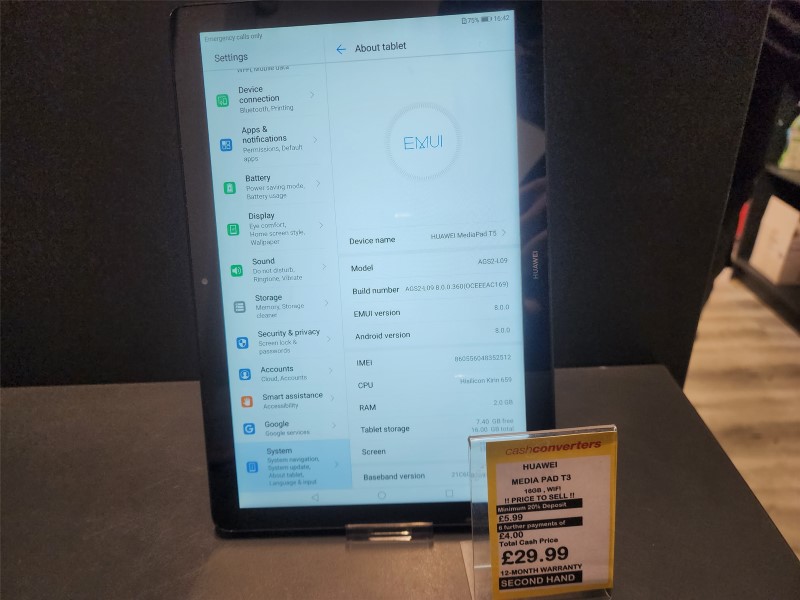 Huawei Mediapad T3 (Ags-L09) 10" 16GB Black | 059100028743 | Cash ...