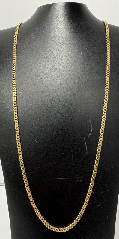 9ct Yellow Gold Thin Curb Chain 9Ct 18 Inch Necklace 8.4G ...