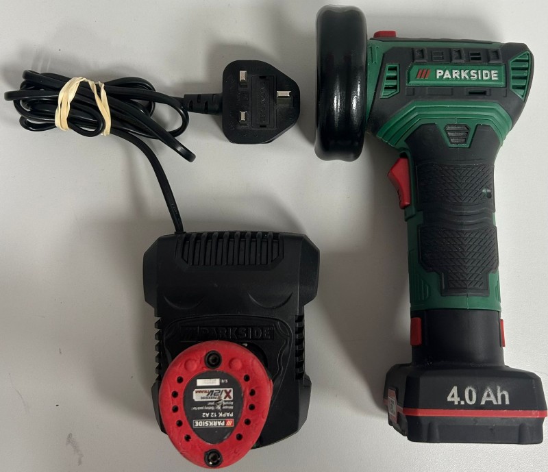 Parkside Pwsa 12 B1 12V Cordless Angle Grinder With 2X Batteries ...