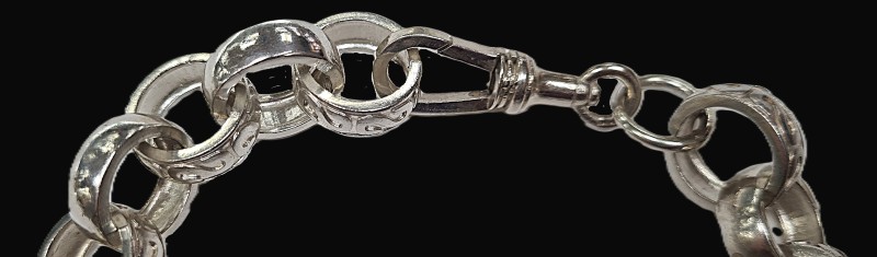 Silver **Brand New 23" Patterned Belcher Chain Chain 124.7G ...