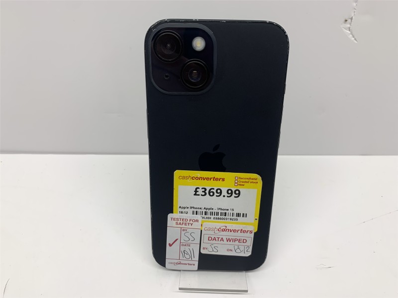 Apple iPhone 15 128GB Black | 038600319235 | Cash Converters
