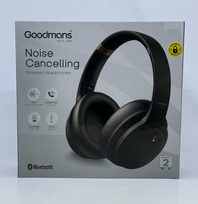 Goodmans Noise Cancelling Wireless Headphones Black | 030400231759 ...