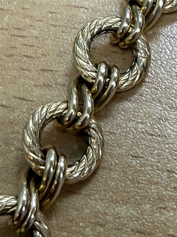 9ct 7.5" Patterend Belcher Bracelet Yellow Gold Bracelet 17G ...