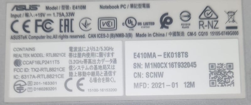 Asus Laptop Intel Celeron E410nm 64 Grey | 021800128979 | Cash Converters