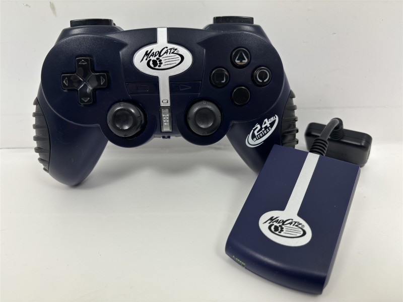 Playstation Mad Catz 2.4GHz Wireless Controller Playstation 2 Blue ...