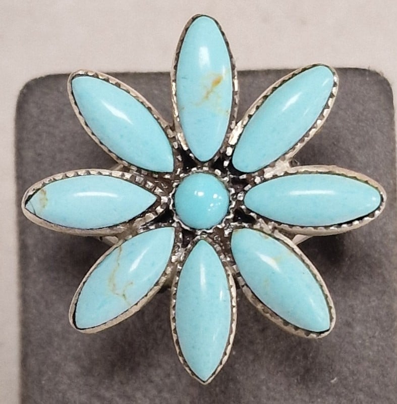 Flower Silver Ladies Ring With Stone Size P | 035000158744 | Cash ...