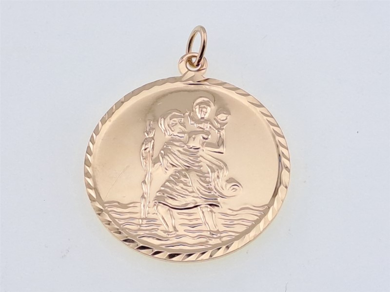 9ct Large St Christopher's Yellow Gold Pendant 6.7G | 030100264602 ...