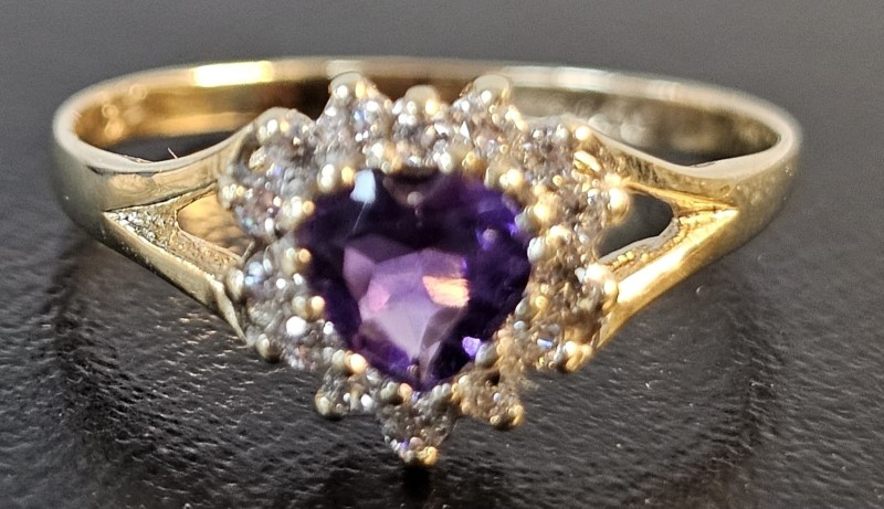 9ct 9Kt Yellow Gold Ring Yellow Gold Ladies Ring With Stone SizeN ...