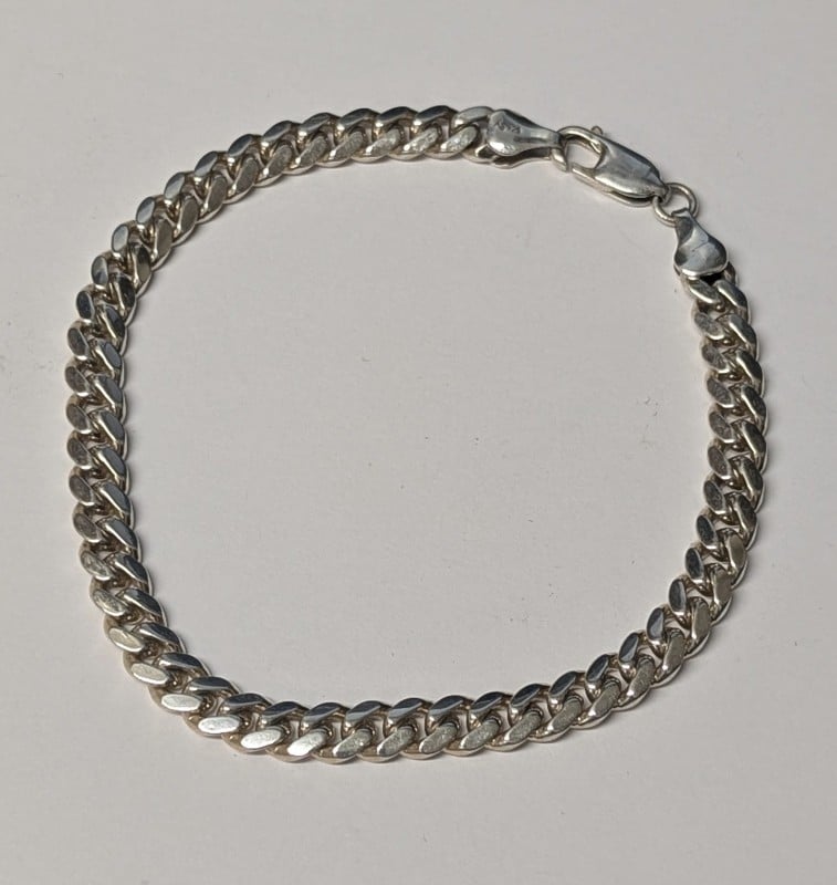 Silver Oval Filed Curb Bracelet Silver Bracelet 16.82G | 019900301739 ...